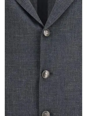 Brunello Cucinelli Deconstructed Flame-textured Blazer - Gray