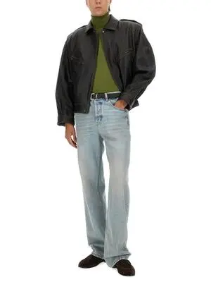 Saint Laurent Cashmere, Wool, And Silk Turtleneck - Green