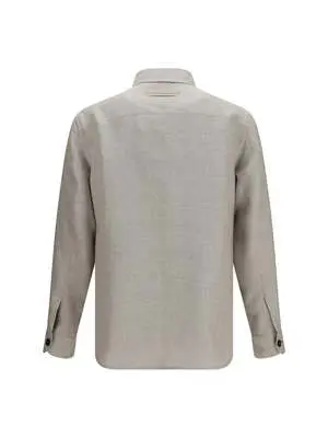 Zegna Cashmere, Linen, And Silk Overshirt - Cream