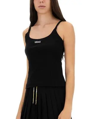 Versace Logo Tank Top - Black