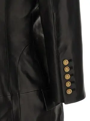 Balmain Lamb Leather Mini Blazer Dress