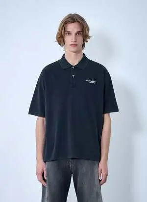 Acne Studios Piqué Polo Shirt - Black