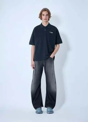 Acne Studios Piqué Polo Shirt - Black