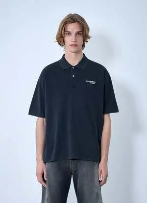 Acne Studios Piqué Polo Shirt - Black