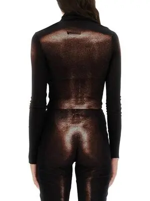 JEAN PAUL GAULTIER Body Dust Print Top - Brown