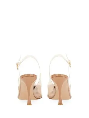 GIANVITO ROSSI Diana 85 Slingback Shoes - Cream