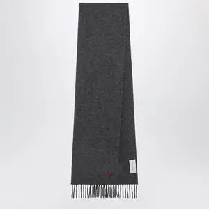 AMI Paris Grey De Cå“ur Wool Scarf - Gray