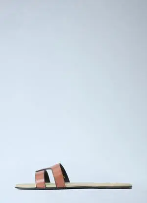 Saint Laurent Leather Mabrouka Slides - Brown