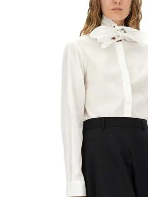 Moschino Cotton Poplin Jacquard Shirt - White