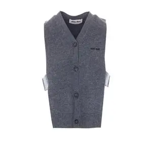 Miu Miu Cashmere Vest Cardigan - Gray