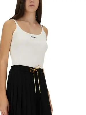 Versace Cotton Blend Tank Top - White