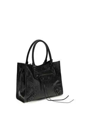 Balenciaga Arena Lambskin Le City Tote Mini Handbag - Black