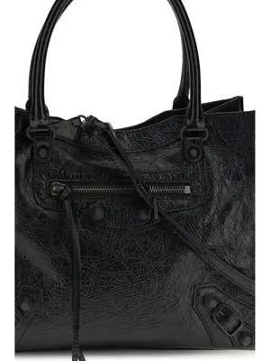 Balenciaga Arena Lambskin Le City Tote Mini Handbag - Black