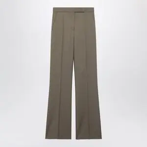 Max Mara Camel Wool Gabardine Trousers - Brown