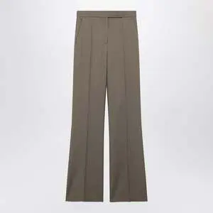 Max Mara Camel Wool Gabardine Trousers - Brown