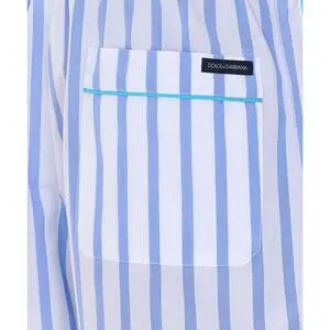 Dolce & Gabbana Striped Poplin Shorts - Blue
