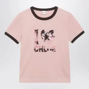 Chloé Cotton T-shirt With Logo Print - Pink