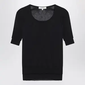 LEMAIRE Midnight Trompe-l'oeil Top In Viscose And Silk - Blue