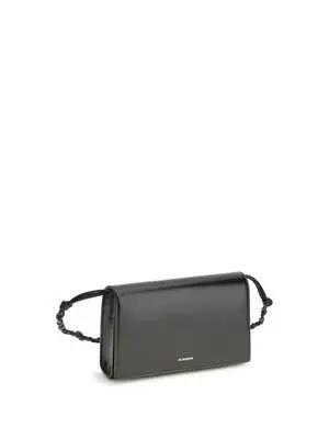 JIL SANDER Tangle Wallet With Shoulder Strap - Black