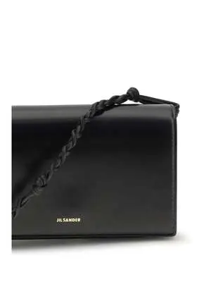 JIL SANDER Tangle Wallet With Shoulder Strap - Black