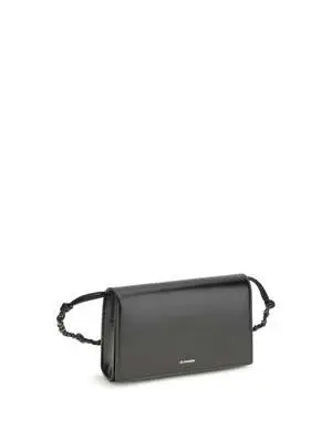 JIL SANDER Tangle Wallet With Shoulder Strap - Black