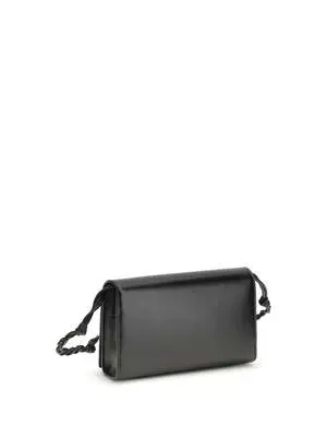 JIL SANDER Tangle Wallet With Shoulder Strap - Black