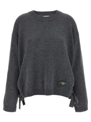 GANNI Side Laces Sweater - Gray