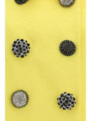 Dries Van Noten Cropped Jacket With Jewel Buttons - Yellow