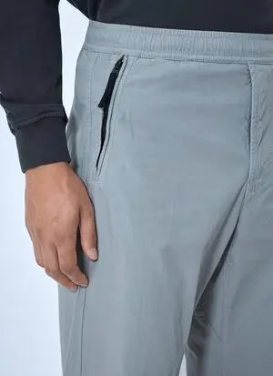 Stone Island Cotton Elasticated Waistband Cargo Trousers - Gray