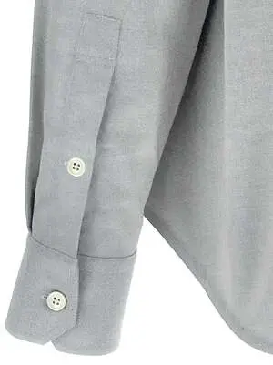 Thom Browne 4bar' Flannel Shirt - Gray