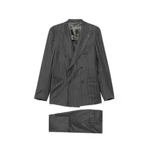 Tagliatore Grey Suits Double Breasted Suits - Gray