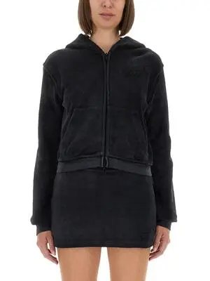 Alexander Wang Cotton Terry Sweatshirt - Black