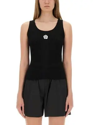 Kenzo Tank Top With Embroidery Boke Flower 2.0 - Black
