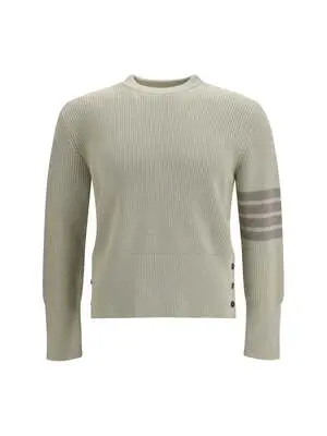 Thom Browne Cotton Crewneck Sweater - Cream