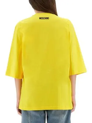 Moschino Graphic Logo Cotton T-shirt - Yellow