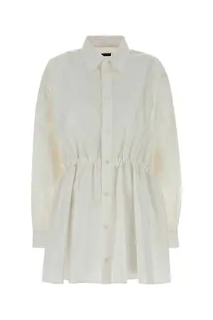 Balenciaga Poplin Shirt Dress - White
