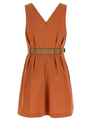 Brunello Cucinelli Twill Mini Dress - Orange