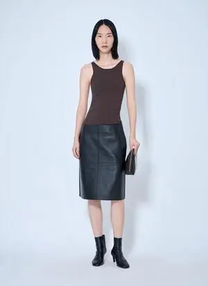 TOTEME Paneled Leather Skirt - Black