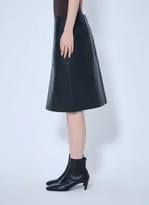 TOTEME Paneled Leather Skirt - Black