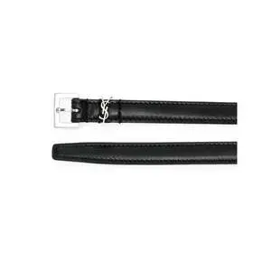 Saint Laurent Calf Leather Belt - Black