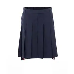 Thom Browne Logo Pleated Skirt - Blue