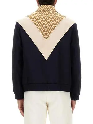 Valentino Garavani Wool Bomber Jacket With Print Toute La V