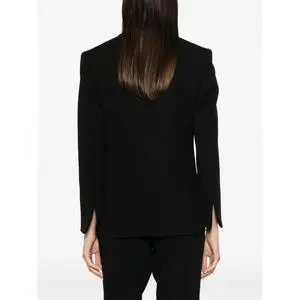 Giorgio Armani Silk Blend Single-breasted Blazer - Black