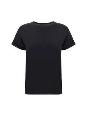 Brunello Cucinelli Cashmere Glitter T-shirt - Black