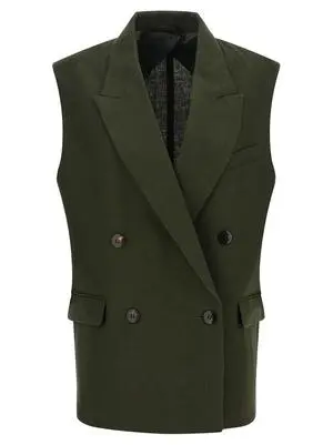 Max Mara Mstaia Linen Waistcoat - Green
