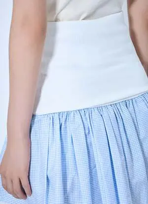 Miu Miu Jersey And Poplin Mini Skirt - Blue