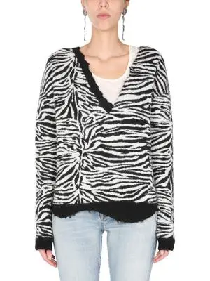 Saint Laurent V-neck Sweater - Multicolor