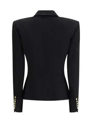 Balmain Grain De Poudre Fitted Jacket - Black