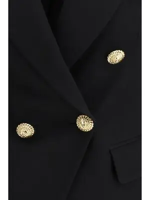 Balmain Grain De Poudre Fitted Jacket - Black