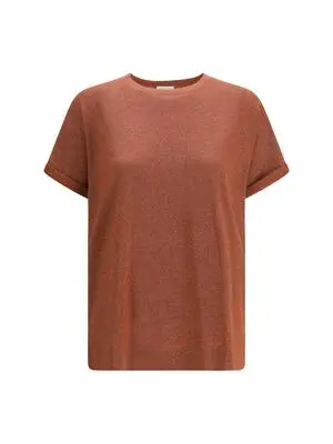 Brunello Cucinelli Cashmere Glitter T-shirt - Red